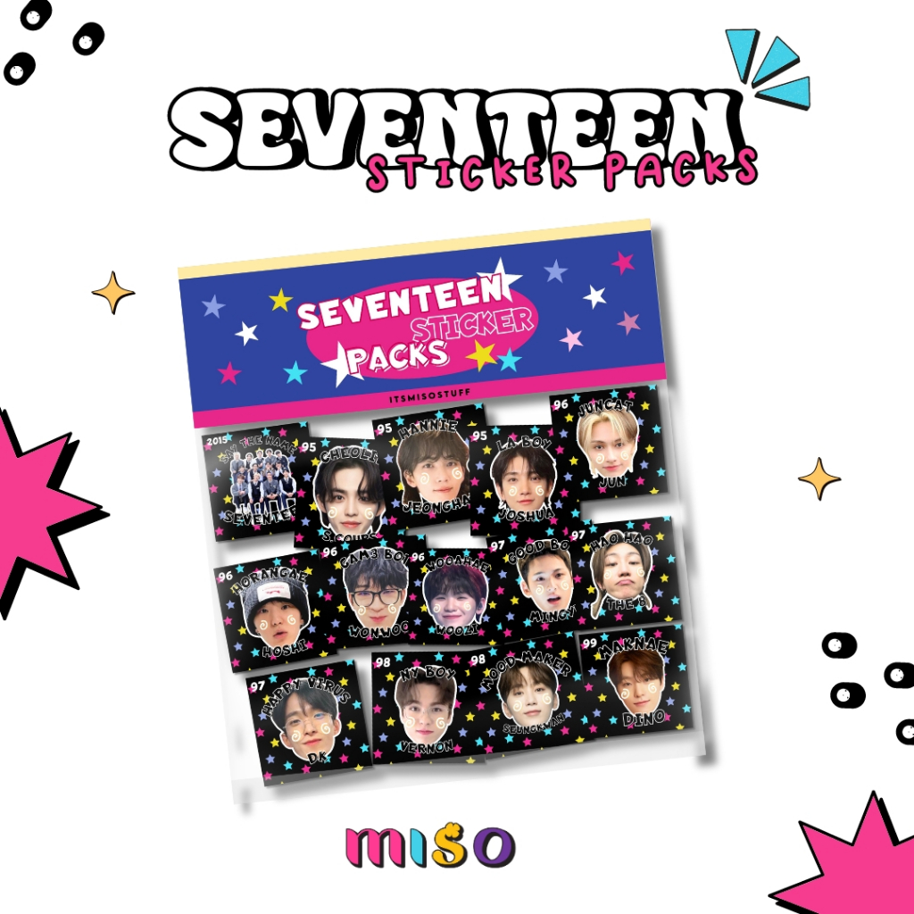 Seventeen Sticker Packs / Seventeen Stickies / Sebong Sticker / Sticker ...