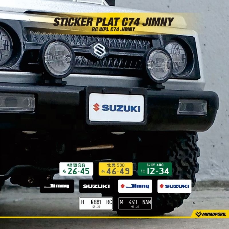 Wpl C74 jimny RC number plate Sticker | Shopee Philippines