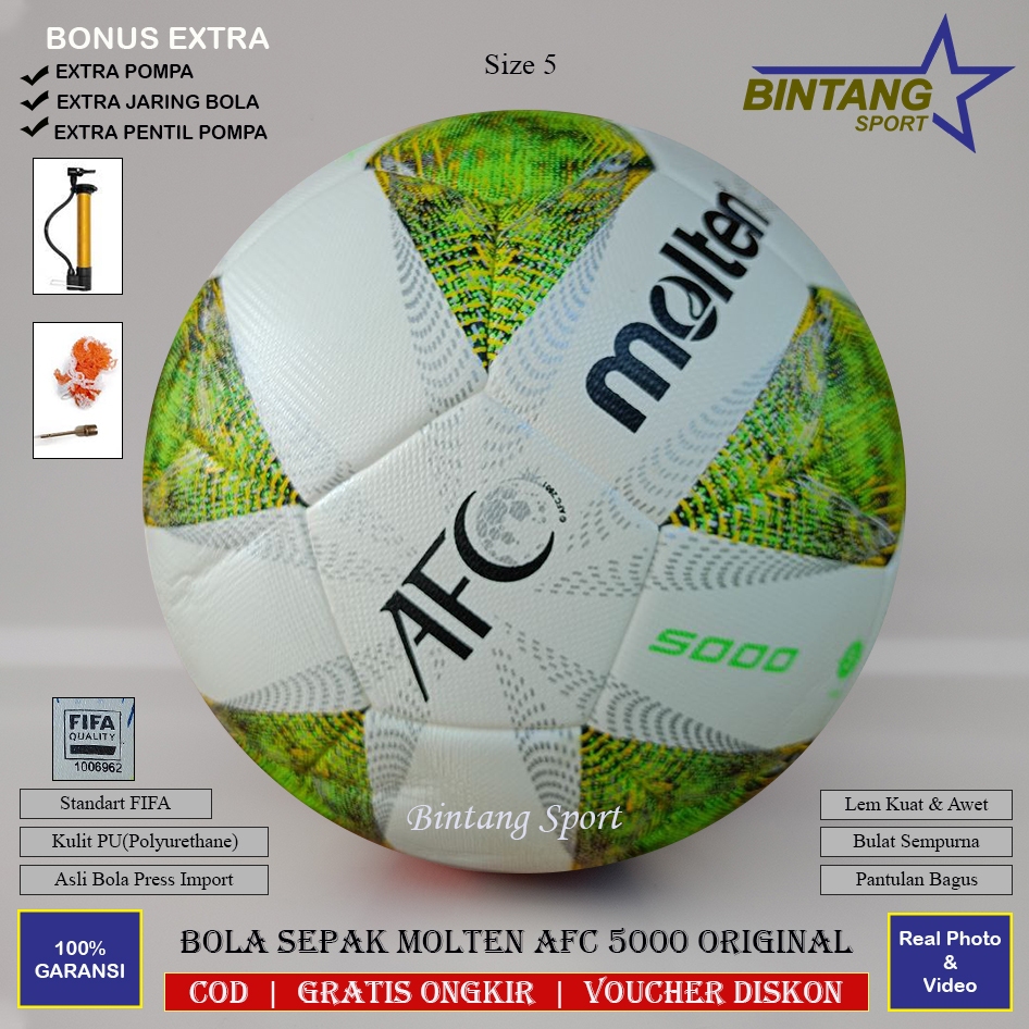 MESIN Original molten AFC 5000 Soccer Ball Press Model Official Asian ...