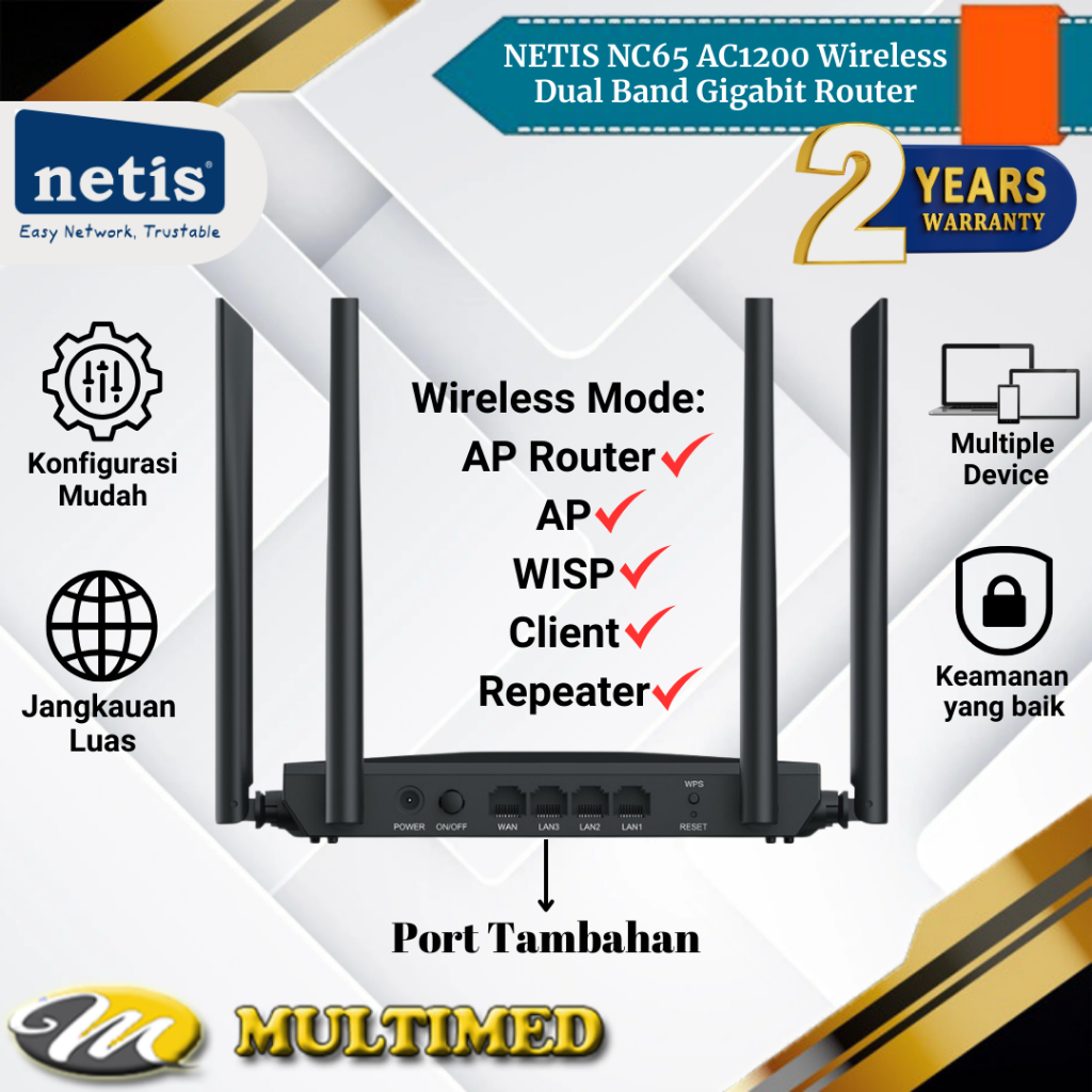 Netis NC65 AC1200 Wireless Dual Band Gigabit Router | Shopee Philippines