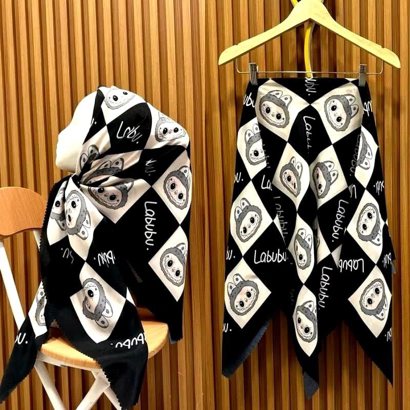 Quadrilateral|Labubu Motif Voal Hijab|Viral PUMPKIN | Shopee Philippines