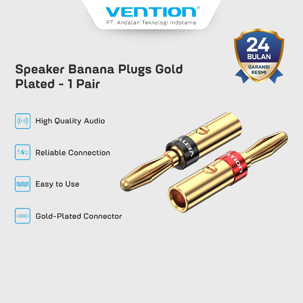 Vention Banana Plugs Gold Plated Jack Speaker Connector - BFD | Shopee ...