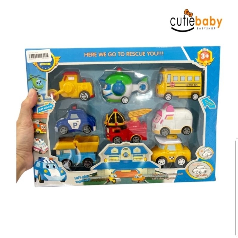 POLI CHILDREN'S TOY SET OF 8 PIECES | CUTE SNI CARS | Shopee Philippines