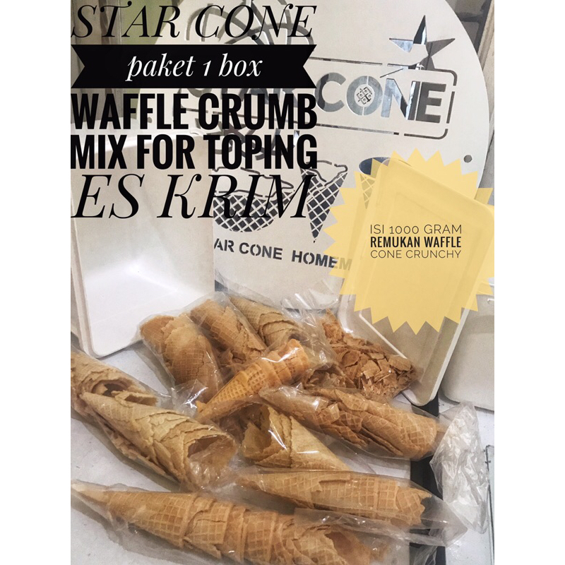 Star CONE package 1 box 1000 grams WAFFLE crumb MIX BROKEN AND REMOVED ...
