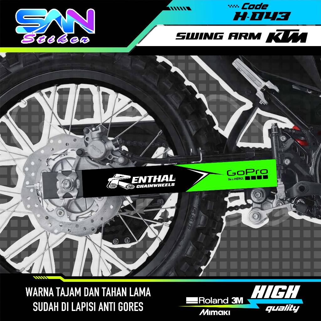 Universal Swing Arm Stickers Right Left Pair Kx, CRF, KLX, YZ, Gordon ...