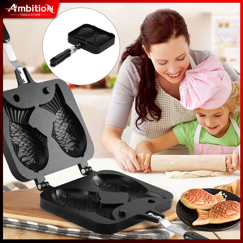 [2024 New]taiyaki Waffle Maker Mold teflon Marble Cake Mold Two Fish ...