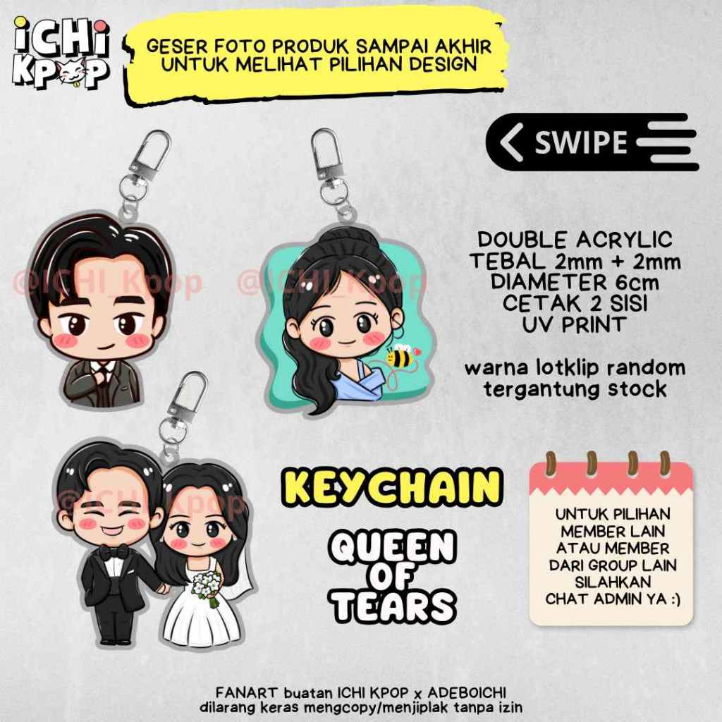 GANTUNGAN [PRE Order] KEYCHAIN QUEEN OF TEARS series kim soohyun kim ...