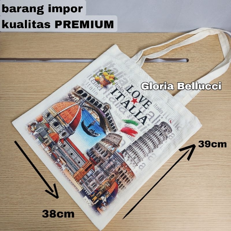 Canvas totebag italia roma bag souvenir by the Italian country of the Tower of pisa venezia ...
