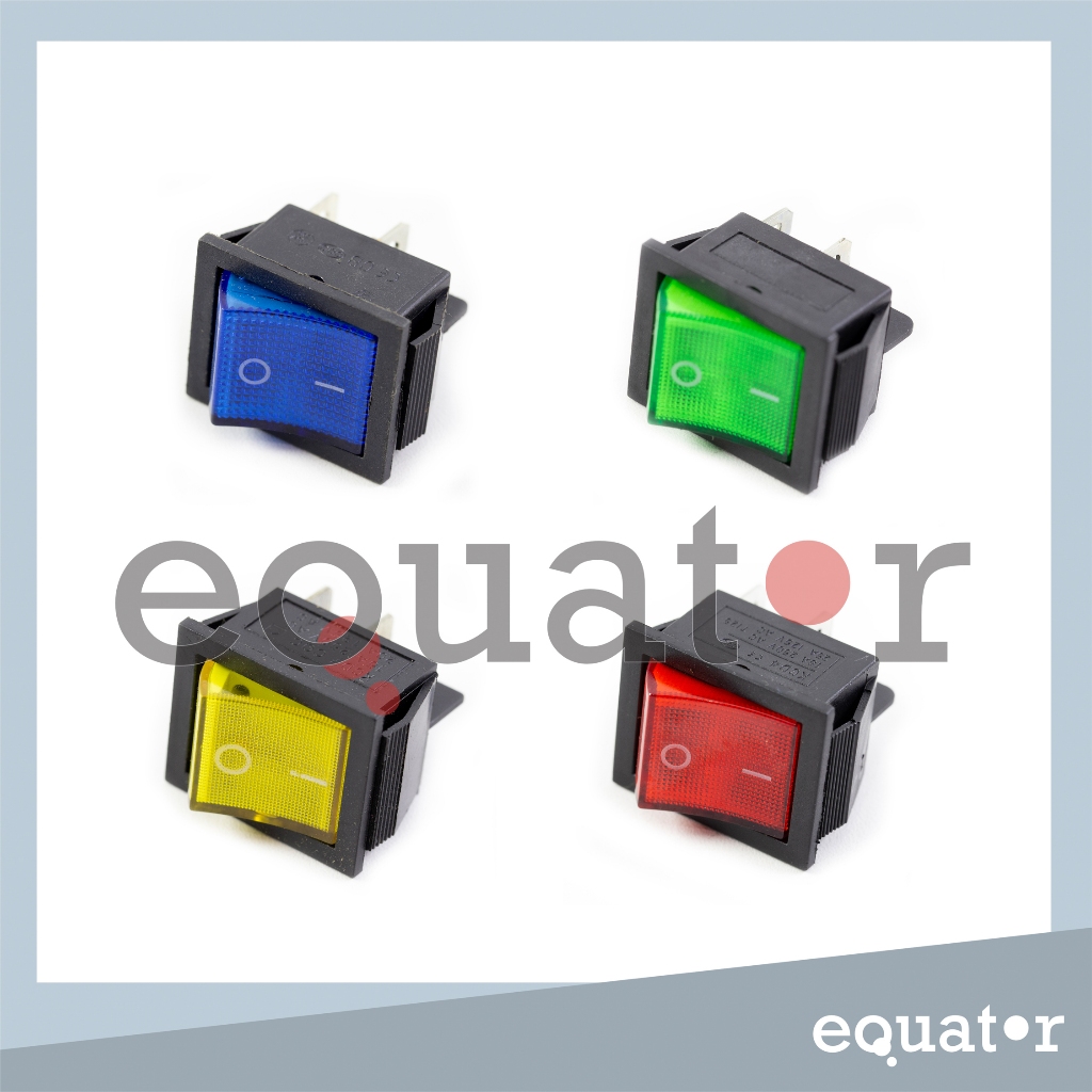 MERAH HIJAU Power Rocker Switch AC ON - OFF 4 BIG pins + Red Yellow ...