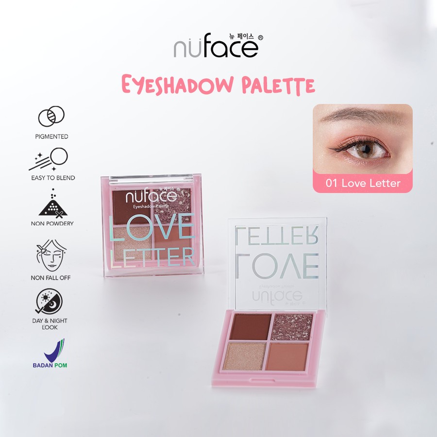 Nuface Eyeshadow Makeup Palette 4 Colors | Pigmented Glitter | Shopee ...