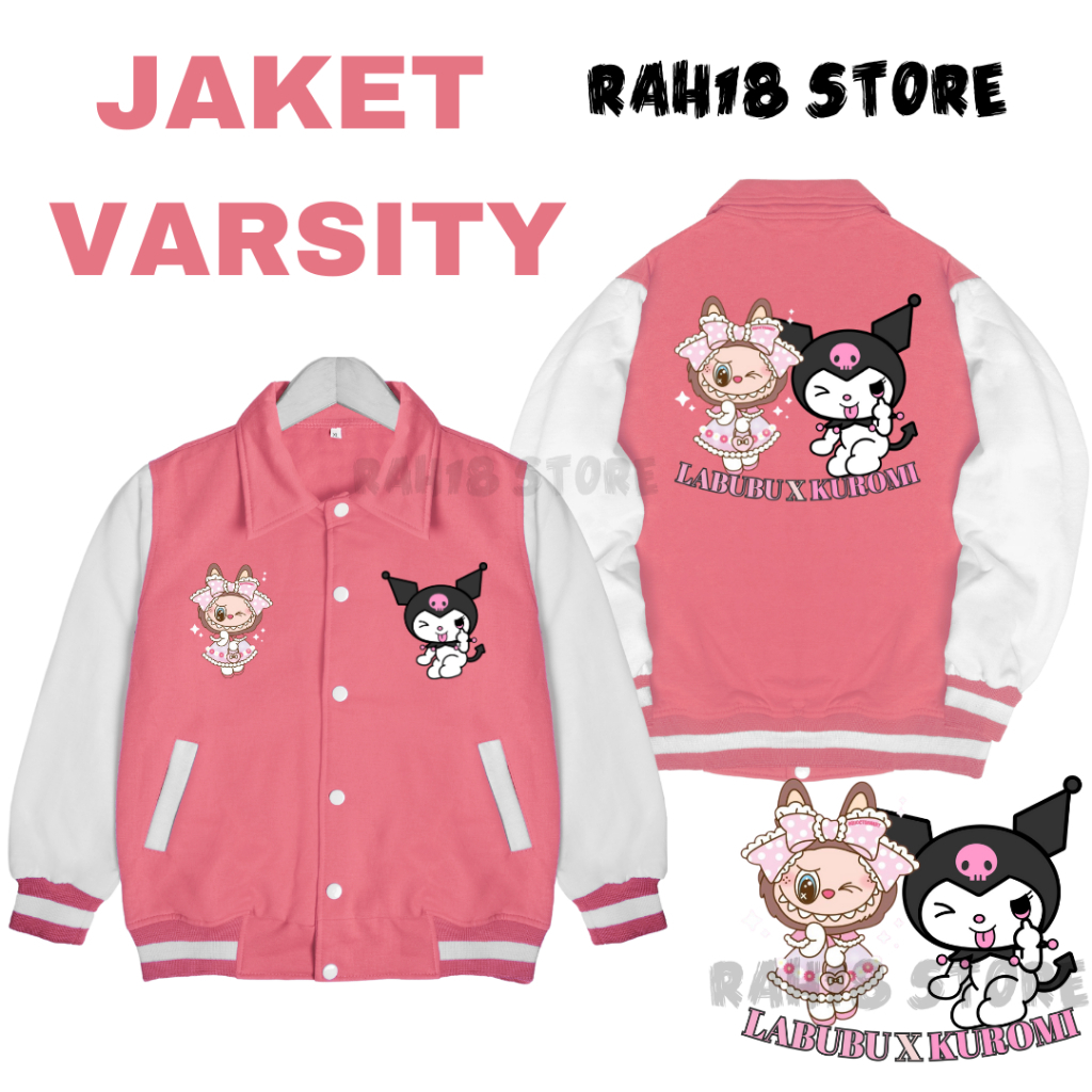 Latest Labubu X Kuromi Girls' Varsity Jacket Ages 2-12 Years | Shopee ...