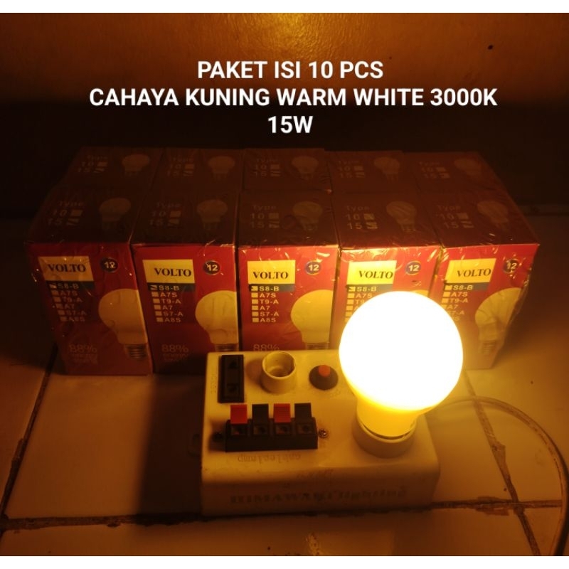 CAHAYA Package CONTAINS 10 PCS VOLTO S8 Led bulb 15W 15 Watt Yellow ...
