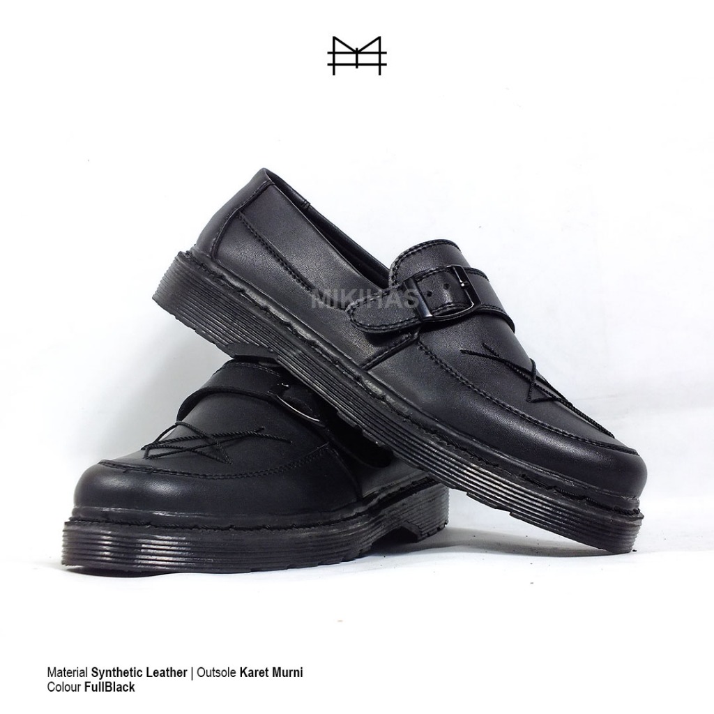 HITAM Mikihas - Dockmart Bintang Black Leather Men's Loafers - R4 ...