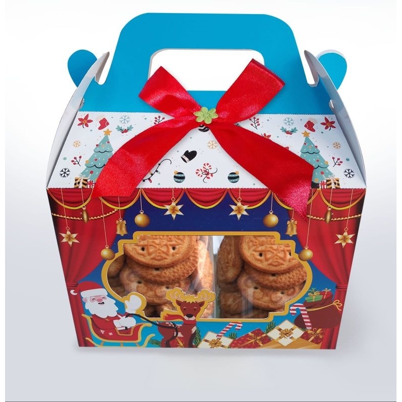 MERAH Christmas Jar Box Hampers Box X'mas Blue Christmas Jar Box with ...