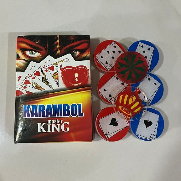 2-Layer Double Carom Seeds, 5 mm Thick, Master King Card Motif Random ...