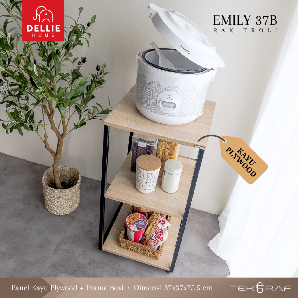 KAYU [DELLIE Home] Rice Cooker Rack Trolley Stacking Kitchen Table ...