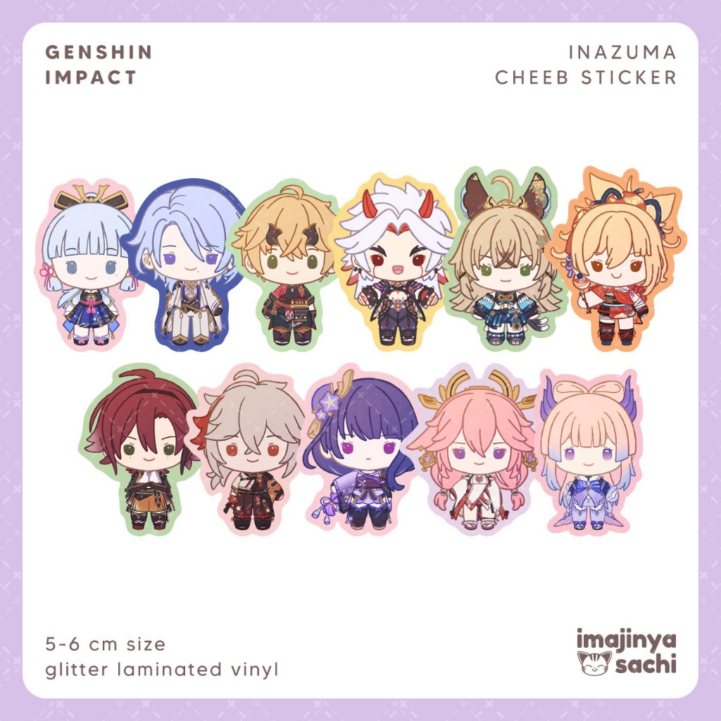 [ Imaginyasachi ] Genshin Impact Inazuma Glitter Sticker | Shopee ...