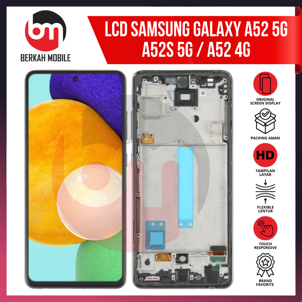 Lcd Samsung A52 5G / A52S 5G OLED FINGERPRINT + FRAME BIG GLASS ...