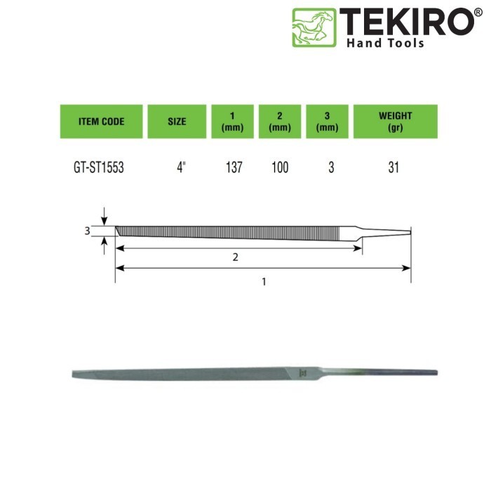 KAYU Slim Taper Triangle Files Slim Files 4 Inch TEKIRO Saw Files 4 ...