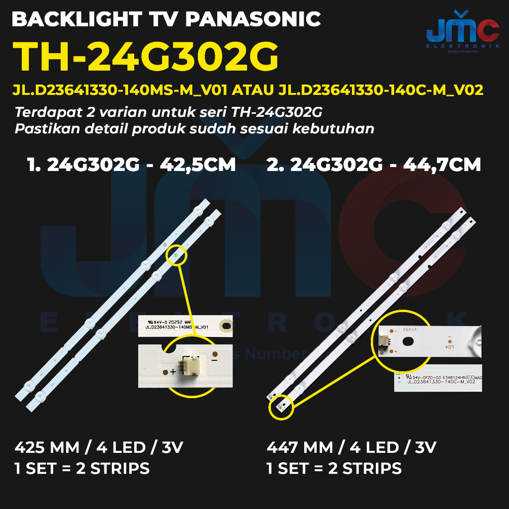Panasonic 24 Inch TV Backlight TH-24G302G JL.D23641330-140MS-M_V01 / Jl ...