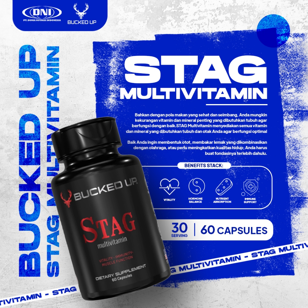 BUCKED UP STAG MULTIVITAMIN 60CAPS (30 SERVINGS) | Shopee Philippines