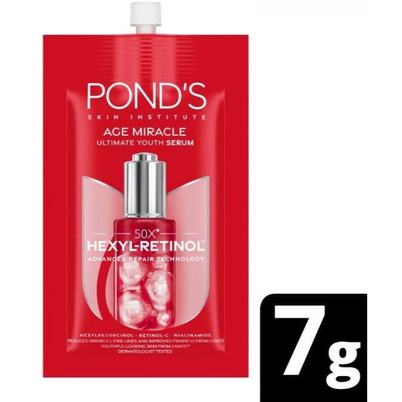Pond's Ponds Age Miracle Ultimate Youth Hexyl-retinol Serum Sachet 7g 7 ...