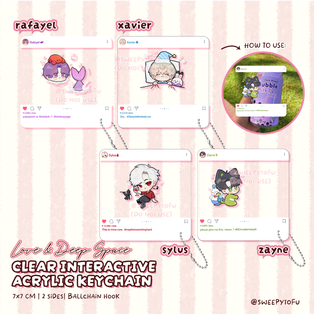 GANTUNGAN [fanmerch] Clear Interactive keychain Love and deep space key ...