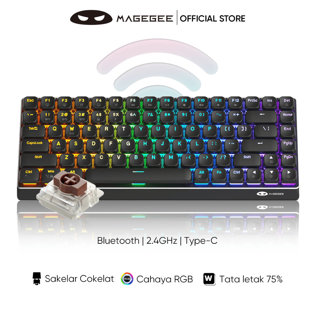Magegee Bluetooth Mechanical Keyboard Wireless 3 Models Gaming 2.4G ...
