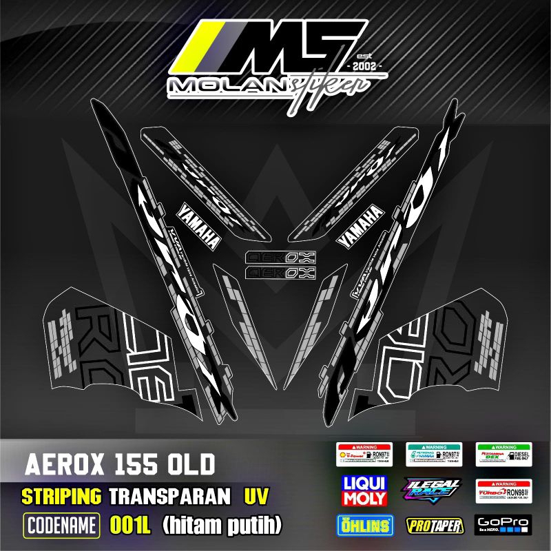 Decal Sticker Striping Transparent Variations Uv Aerox Old Aerox 155 ...