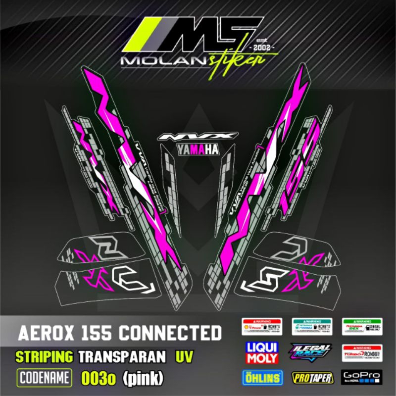 Decal Sticker Striping Variation Transparent Uv Aerox 155 Connected ...
