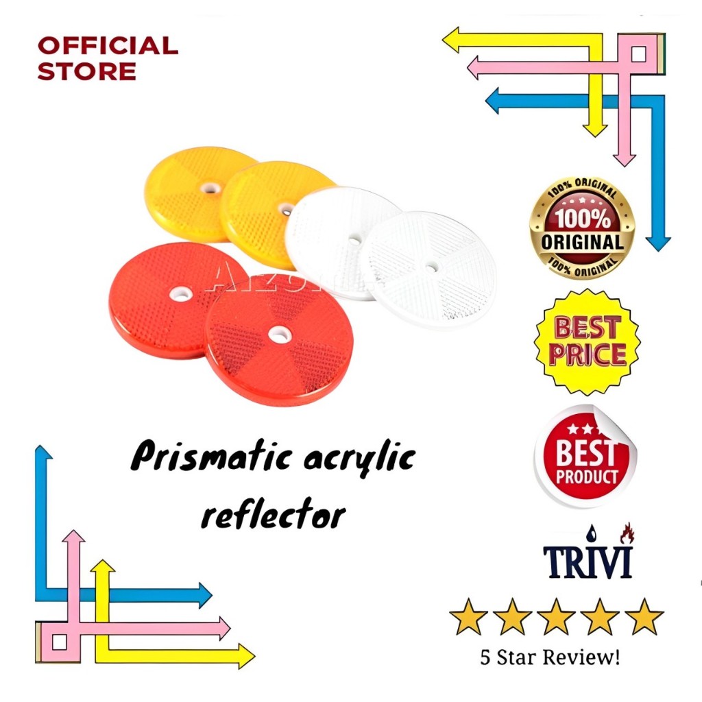 MERAH MATA Prismatic Acrylic Reflector Guard Rail, White, red and ...