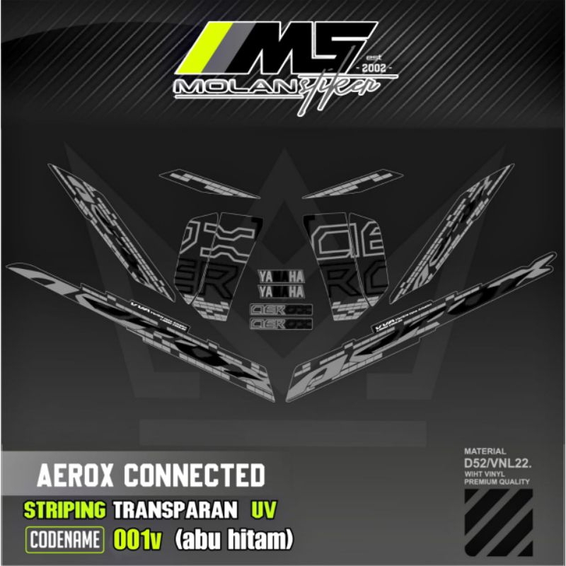 Decal Sticker Striping Variation Transparent Uv Aerox 155 Connected ...