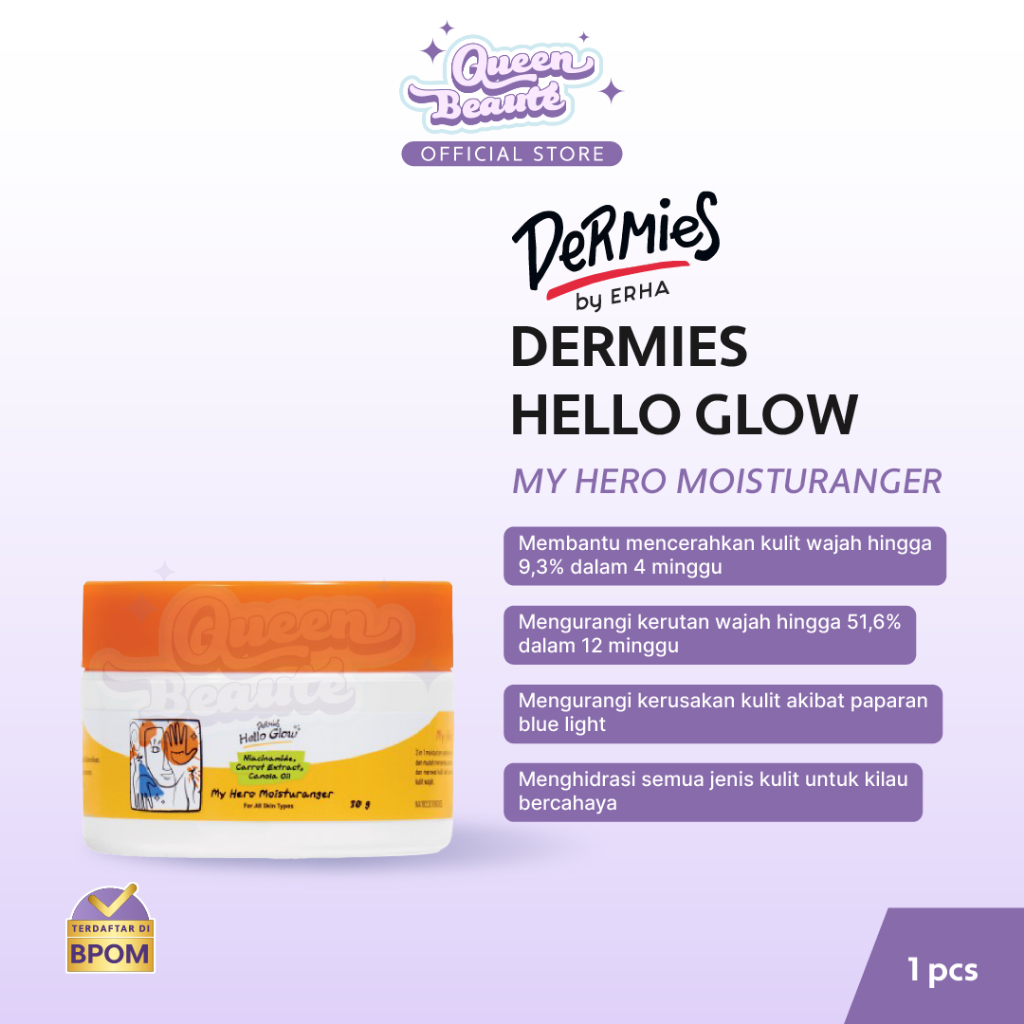 Dermies Hello Glow Moisturanger 30gr - Brightening Moisturizer For All ...