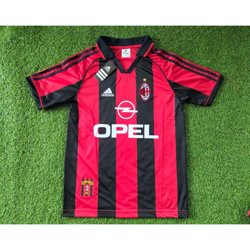 Retro classic Jersey Ac Milan 98/99 home / blockcore / milano | Shopee ...