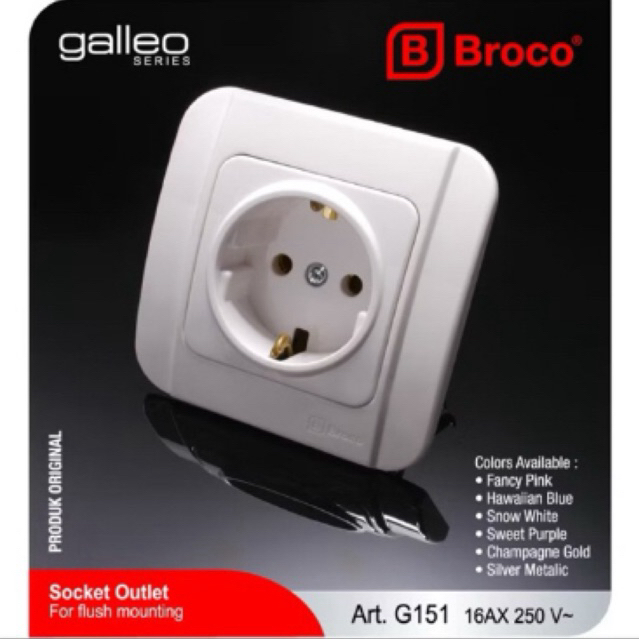 PUTIH Broco Galleo Socket / Broco Galleo Type Socket White / Broco ...