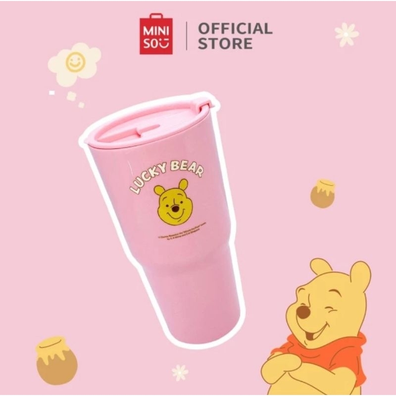 Winnie The Pooh Disney Pink Miniso Plastic Tumblr Tumbler Drinking ...