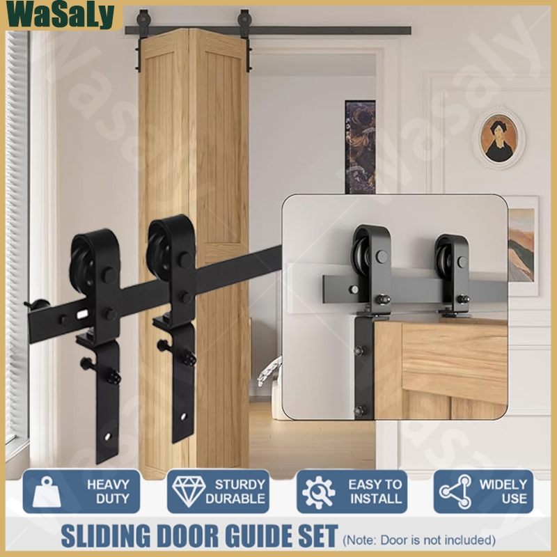 Folding Double Door Track Silent Barn Door Complete Set Flexible Carbon ...