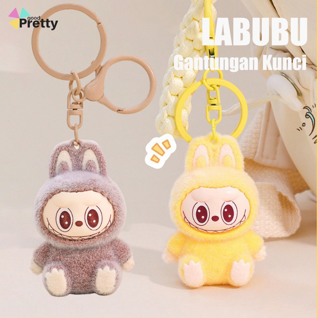 GANTUNGAN Labubu Plush Cute Keychain Labubu Couple Keychain Three ...