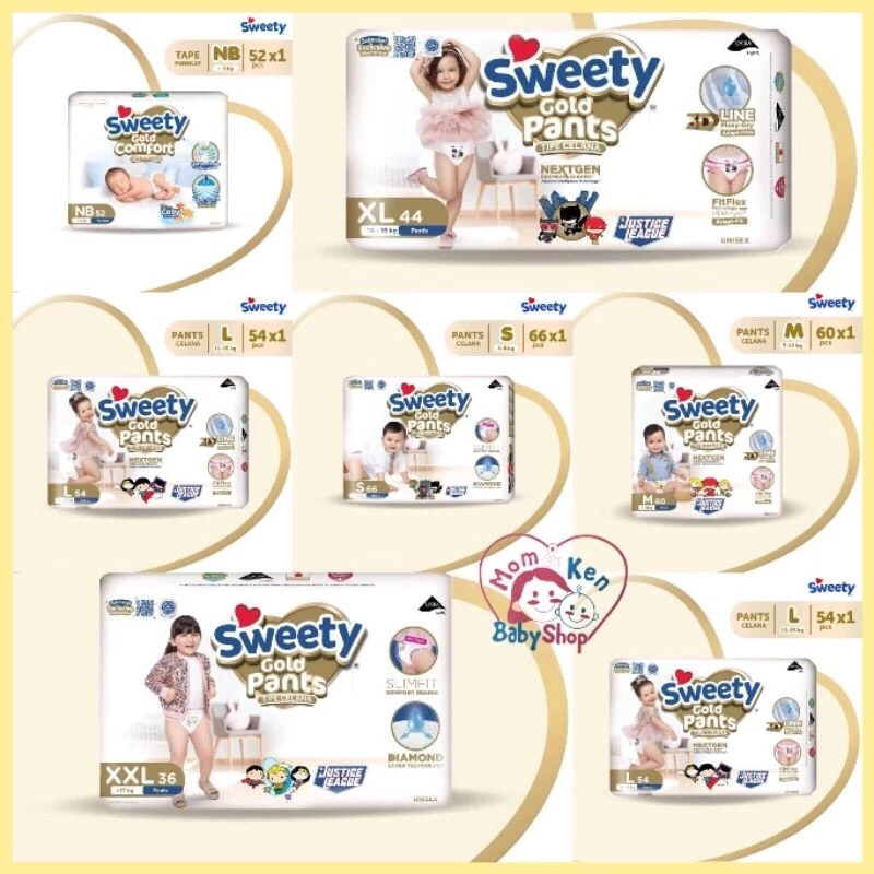 Sweety Gold Pants / Tape / Diaper Diapers ALL Sizes | Shopee Philippines