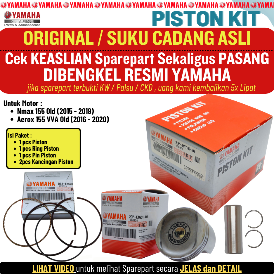 Piston Piston Kit Set Nmax Old Aerox 155 Old Original Yamaha 100% ...
