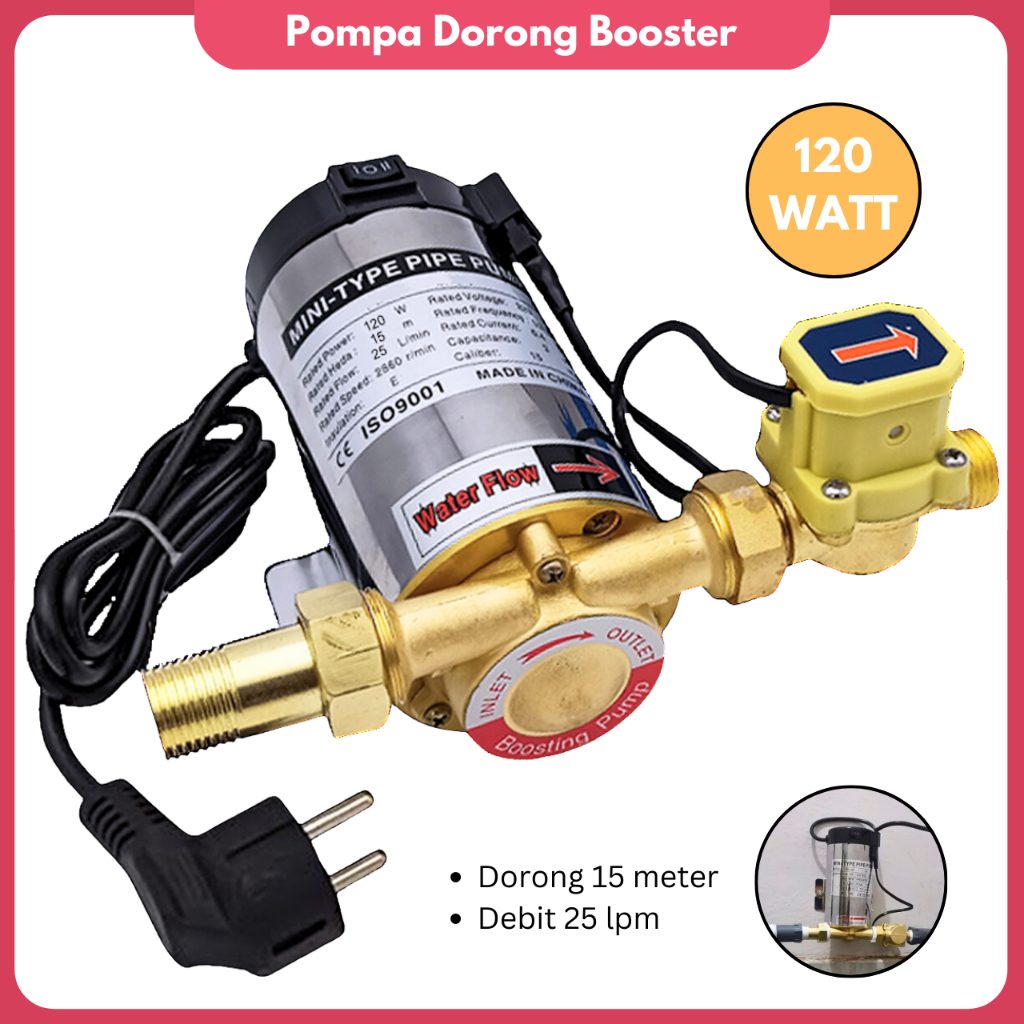 MESIN Automatic Water Push Pump Booster Pump 120 Watt Bathroom Faucet ...