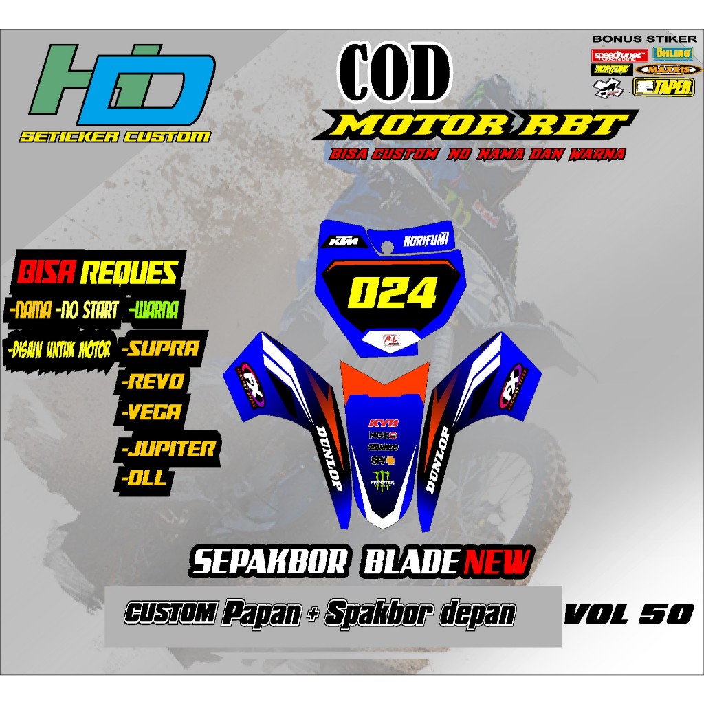 Start NUMBER BOARD DECAL SET + FRONT SPAKBOR BLADE new CRF LATEST ...