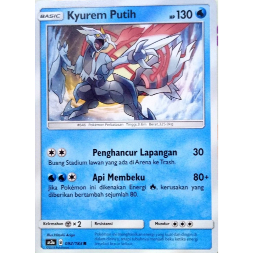 PUTIH Pokemon TCG INDONESIA KYUREM WHITE AS3A 092/183 | Shopee Philippines