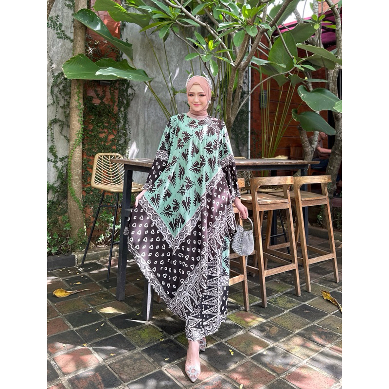 HIJAU New GREEN ABSTRACT WAJIK DRESS SET | Shopee Philippines