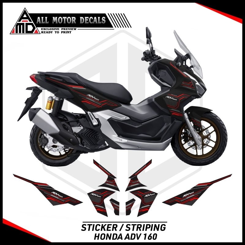 Honda ADV 160 STRIPING STICKER CUSTOM GRAFIST / DECAL ADV 160 NEW / ADV ...