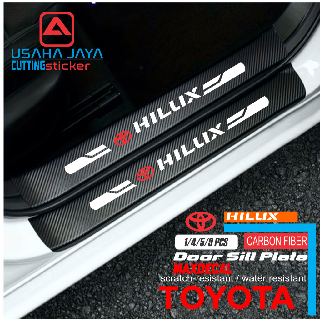 9pcs 3D Door Sill Plate Guard Stickers Toyota Hilux Car Door Floor Step ...