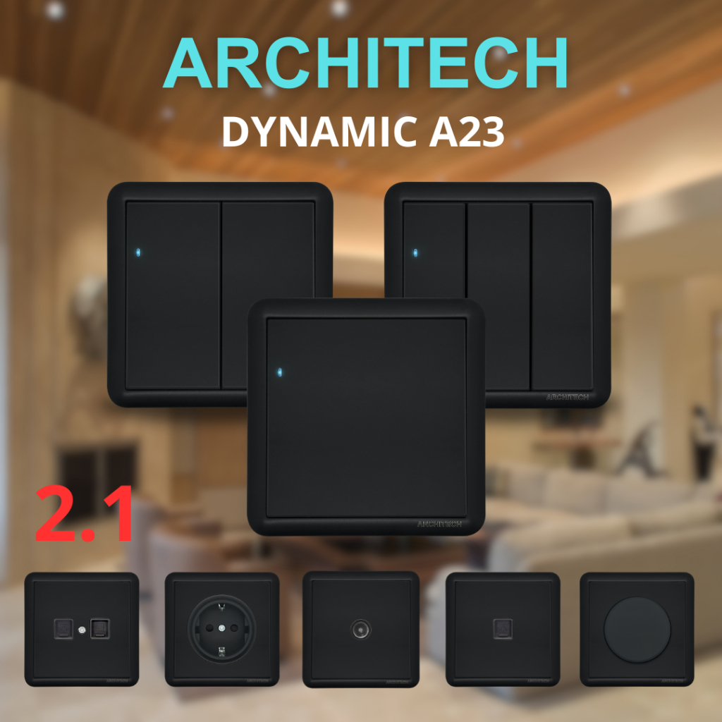 Architech DYNAMIC BLACK A23 LIGHT SWITCH / luxury switch / modern ...
