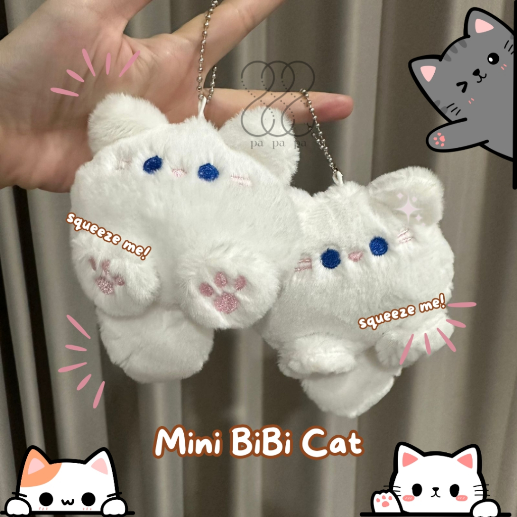 GANTUNGAN [PaPaPa] - Cute Capybara Doll Cat BiBi Keychain Doll Plush ...