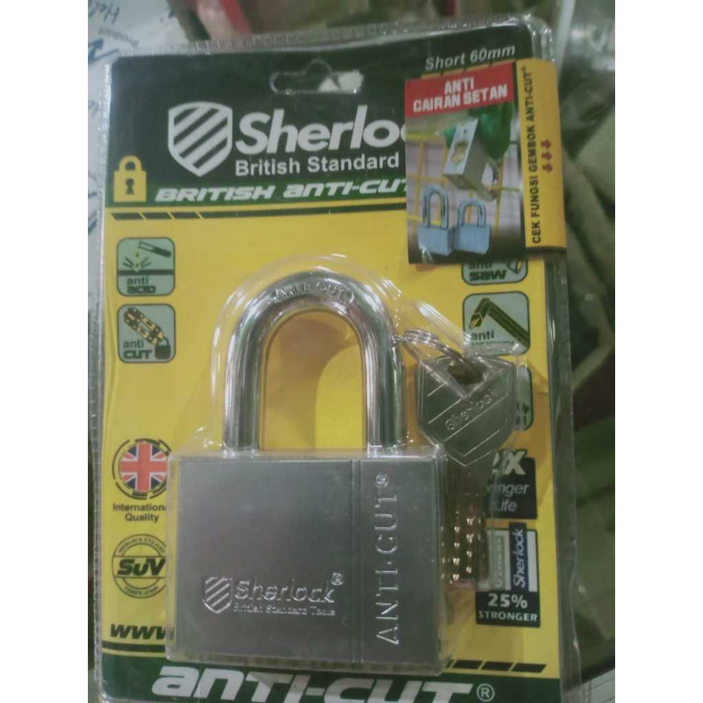Sherlock padlock 60 mm short neck anti-evil liquid | Shopee Philippines