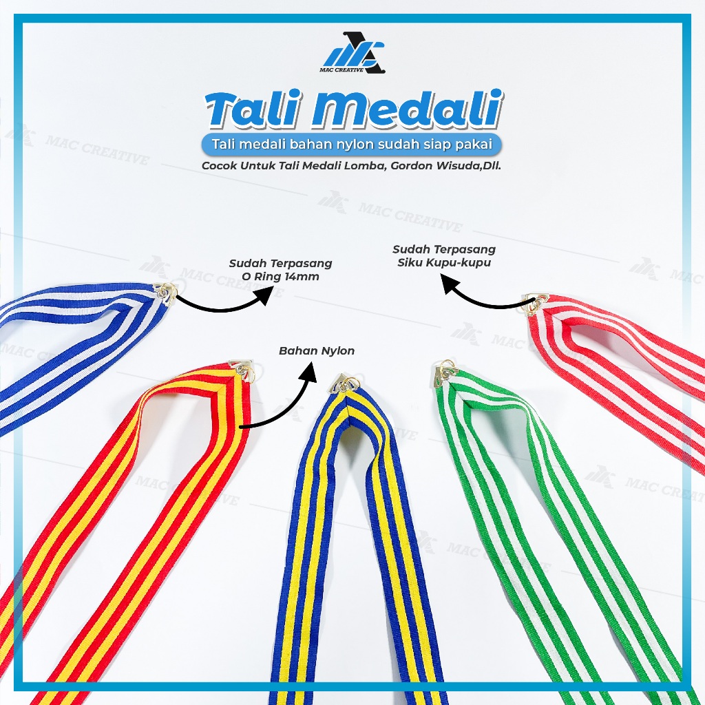 SIKU 3cm READY TO USE MEDAL RIBBON ROPE - BUTTERFLY ELBOW GRADUATION ...